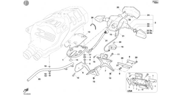 DUCATI SUPERBIKE (1) 52510131A SUPPORTO FANALE POSTERIORE OEM parts ...